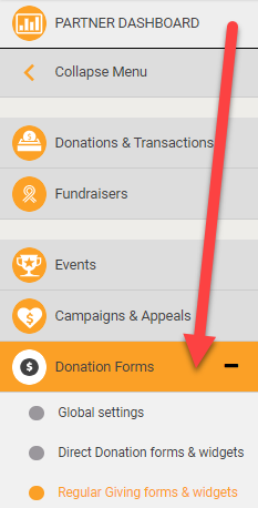 Regular Giving Forms and Widgets - settings and customisation – mycause help centre