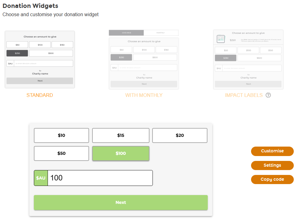 Direct Donation Forms and Widgets - settings and customisation ...